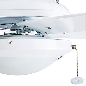 Prominence Home Bolivar, 52 Inch Modern LED Ceiling Fan with Light, Pull Chain, Dual Mounting Options, Dual Finish Blades, Reversible Motor - 80101-01 (White)