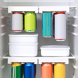 Soda Can Dispenser Rack for Refrigerator,Hanging Soda Can, Soda Can Organizer Holder for Refrigerator- Holds 8 Soda Cans 12Oz 16Oz