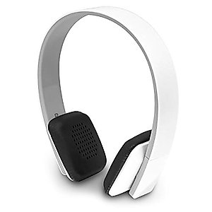 Aluratek Bluetooth Wireless Headphones with Built-in Battery, Stream Audio from iPhone, iPad, Smartphone, Tablet, PC, MAC, Laptop, White (ABH04F)