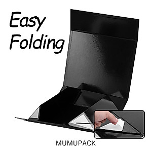 MUMUPACK White Gift Box 12x8x4.5 Inches,White Gift Box with Lid Contains Card, Ribbon,Collapsible Gift Box with Magnetic Lid Bridesmaid Proposal Gift Boxes (1 Pack)