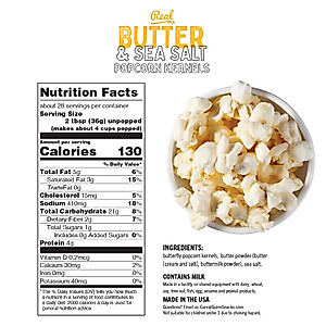 Quinn Family Farmed Gourmet Popcorn Kernels Kit, Real Butter Popcorn Seasoning (28 count) Non-GMO, Gluten Free, (1 bag)