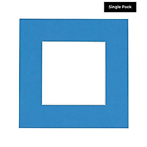 13x13 Mat Bevel Cut for 9x9 Photos - Precut Bay Blue Square Shaped Photo Mat Board Opening - Acid Free Matte to Protect Your Pictures - Bevel Cut for Family Photos, Pack of 1 Matboard