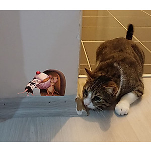 3D Mouse Hole Realistic Wall Sticker,Mouse in a Hole Wall Decal Fun Art,Home Decor,Vinyl,for Living Room Nursery Bedroom Kids Room Wall Decoration (6PCS)