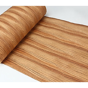 Aibote Natural Zebra Wood Veneer Furniture Restoration Sheets(60x250CM) Wooden DIY Material for Speaker Showcase Cabinets Table Shelves Kitchen Hotel(Flat Cut)
