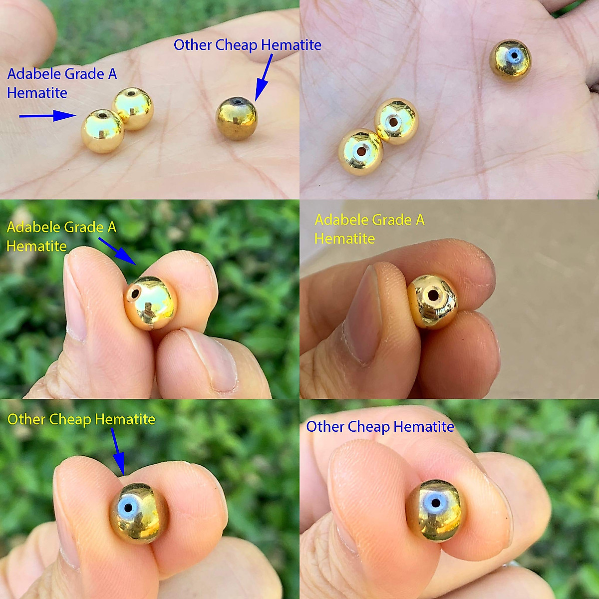 1 Strand Adabele Grade A Natural Hematite Rose Gold Plated Healing Gemstone 8mm Round Loose Beads Gem Stone Spacer (47-50pcs) for Jewelry Craft Making GFC-D8