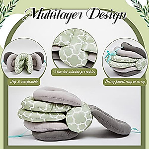 Tatuo Adjustable Breastfeeding Pillows for Mom Multiple Angle Altering Layers Baby Feeding Pillow with 2 Pcs Absorbent Coral Fleece Baby Washcloths for Newborn Infant Toddlers