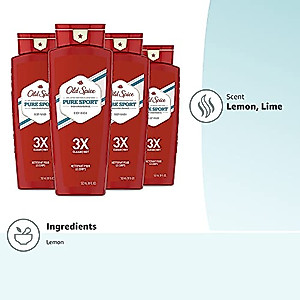 Old Spice High Endurance Body Wash for Men, Pure Sport Scent, 18 FL OZ (532 mL) (Pack of 4)