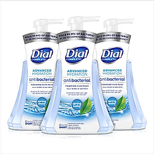 Dial Complete Anti-Bacterial Advanced Hydration Foaming Hand Wash, Spring Water, 45 fl oz (3-15 fl oz bottles)