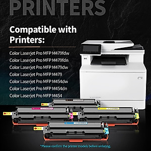 414A Toner Cartridge (with CHIP) Replacement for HP 414A 414X W2020A W2021A W2022A W2023A for HP Color Pro MFP M479FDW M454DW M479FDN M454DN M479DW M480F Printers (Black Cyan Magenta Yellow, 4-Pack)
