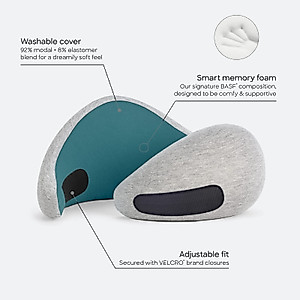Ostrichpillow Go Neck Pillow - Premium Memory Foam Travel Pillow, 360º Ergonomic Design, Asymmetrical Sides, Travel Bag Included, Washable Modal Cover