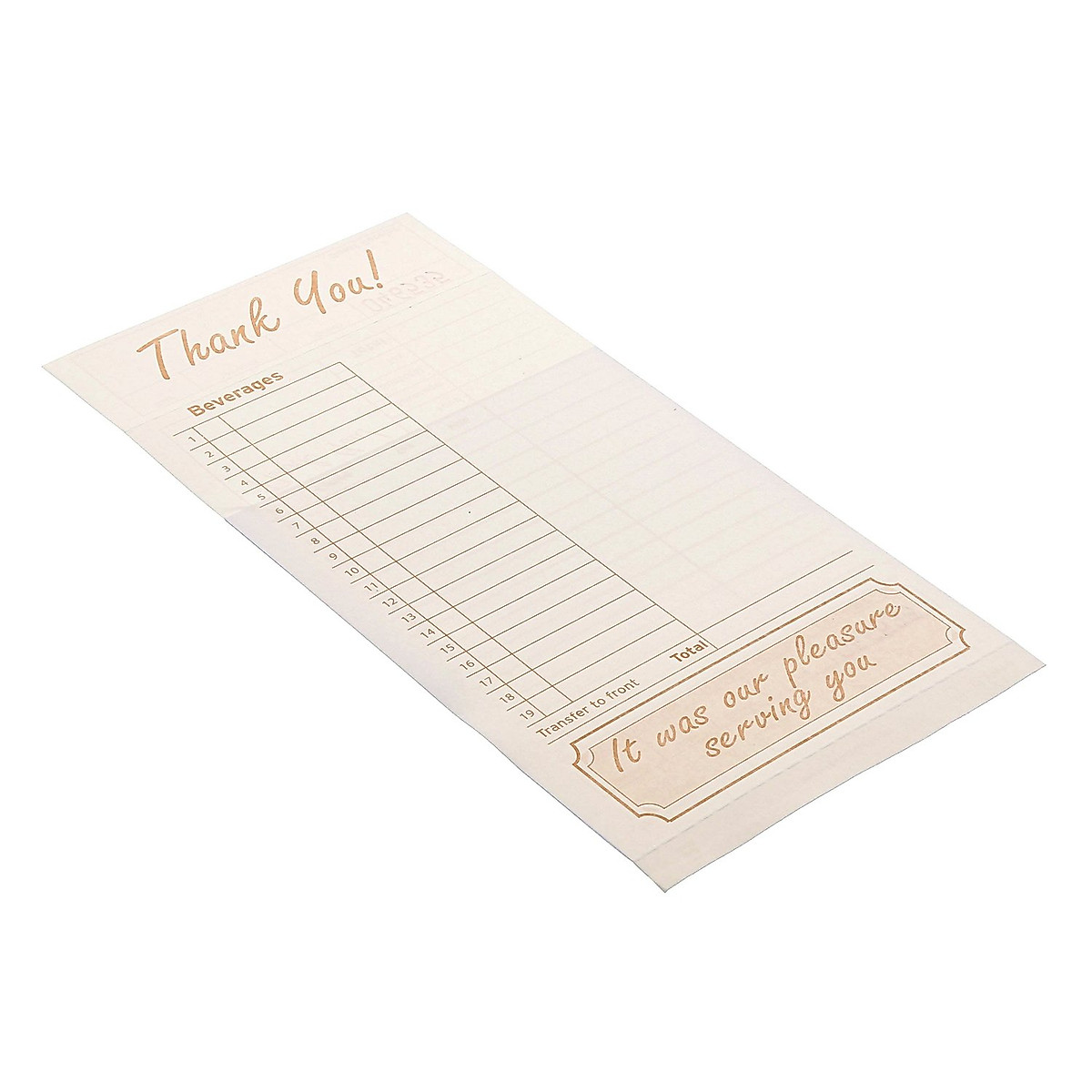 AmerCare Royal Tan Guest Check Paper Receipt Book, Carbonless Order Book with 15 Lines, 2 Part Loose, Pack of 250 Server Notepad Books