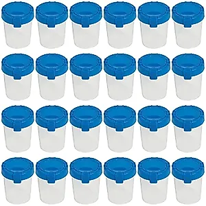 Deflecto Paint Spill Cup, 3.5” x 3.9” x 3.9”, Blue 24 Count