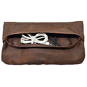 Hide & Drink, Vape Pen Accessories Kit Bag, Pouch Holder, Secure Fit, Cord Storage G Pen Soft Travel Bag, Waxed Canvas, Handmade, Honey Bourbon