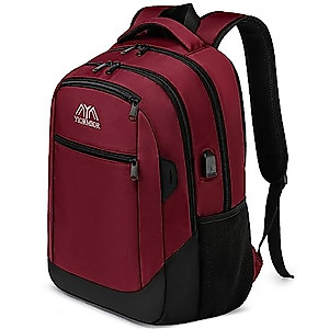 Bookbag Sports Backpack, Slim Lightweight Durable Laptop Backpack for School Travel College Bag with USB Charging Port Computer Bag Gifts for Men & Women Fits 15.6 Inch Notebook Over 3 Years Old