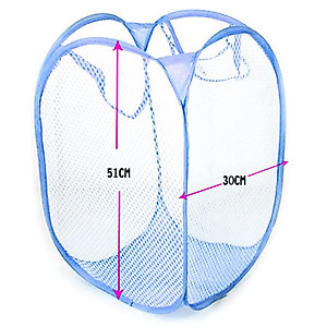 Magik 3 Pack Pop Up Folable Laundry Basket Mesh Hamper Washing Clothes Bag Storage Bin