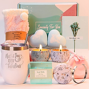 Happy Birthday Gifts for Women, Mothers Day Gifts for Mom Sister Her Best Friend Wife Aunt Teacher, Spa Gift Basket for Women Gift Box, Unique Birthday Gift Ideas for Women Who Have Everything