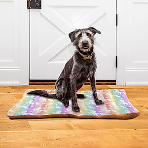 Coikll Rainbow Unicorn Pet Bed Pad Soft Dog Bed Mat with Anti-Slip Bottom, Machine Washable Crate Pad Mattress for Dog Sleeping- 24 * 18inches