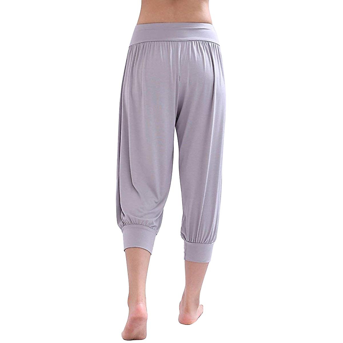 LKXHarleya Women Modal Harem Yoga Pants Loose Casual Fold Over Pilates Capri Pants Yoga Pants