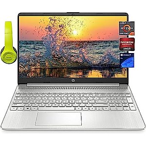 HP 15.6 Inch Business Laptop, AMD Ryzen 7 5700U, Windows 11 Pro, 32GB RAM, 1TB SSD, Full-Size Keyboard, WiFi 6, Bluetooth, Silver, PCM
