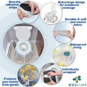 Toilet Seat Covers Disposable - 30 Pack - Extra Large Portable Liners for Bathroom, Road Trip, Child Travel, Toddler Potty Training, Adults On the Go - Individually Wrapped, Waterproof, Soft Clean Pad