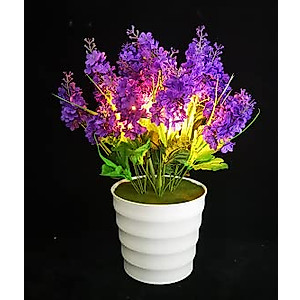 UFUNDA Outdoor Solar Flower Lights with Pot, Landscape Pathway Decorative LED Lights, UV Resistant Lavender Solar Lights Outdoor Waterproof for Garden Decor, Lawn, Patio,Courtyard, Sidewalk(Lavender)