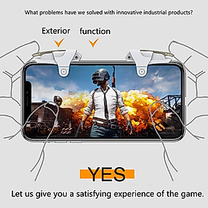 FSIGOM Mobile Controller,Aim Keys L1R1 and Gamepad Knives Out/Rules of Survival,Cellphone Game Trigger,Battle Royale Sensitive Shoot (Mobile Game Controller E)