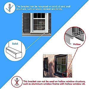 Air Jade Window Air Conditioner Bracket, Up to 85 lbs, Designed to Fit 5,000 to 12,000 BTU Sized Small Unit, Light Duty Universal AC Support Brackets (S)
