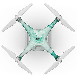 Design Skinz Design Skinz Swirling Mint Acrylic Marble Full-Body Wrap Decal Skin-Kit Compatible with The Drone DJI Phantom 3/Phantom 3 Pro
