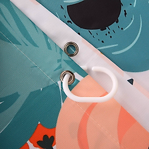 LIVILAN Floral Shower Curtain Colorful Flower Fabric Bath Curtain Set with Hooks Decorative Bathroom Curtain Machine Washable 72Wx72H Inches