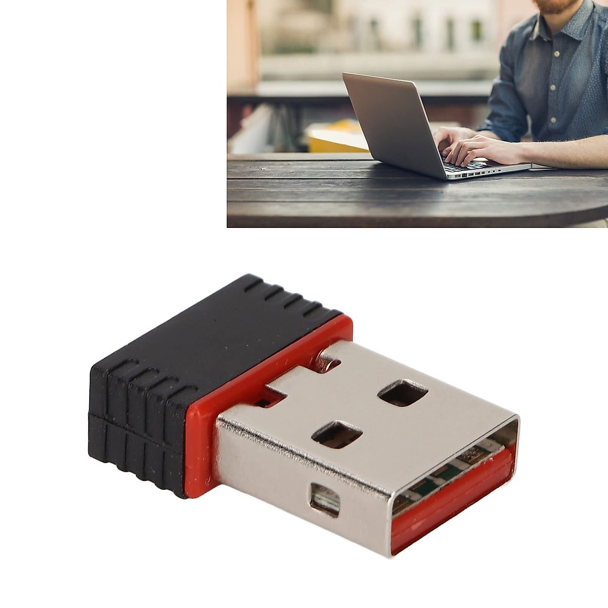 ASHATA Dongle, IEEE 802.11 n/g/b 2.4GHz Mini Network USB Adapter for PC Desktop Laptop, Support for Win2000/XP/Vista/Win7/for/for Linux