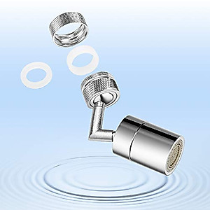 KaiHX Universal Splash Filter Faucet with Adapter, 720° Rotatable Faucet Sprayer with 2 Water Outlet Modes, Leakproof Design with Double O-Ring, Anti Splash, Oxygen Enriched Foam, 4 Layer Net Filter
