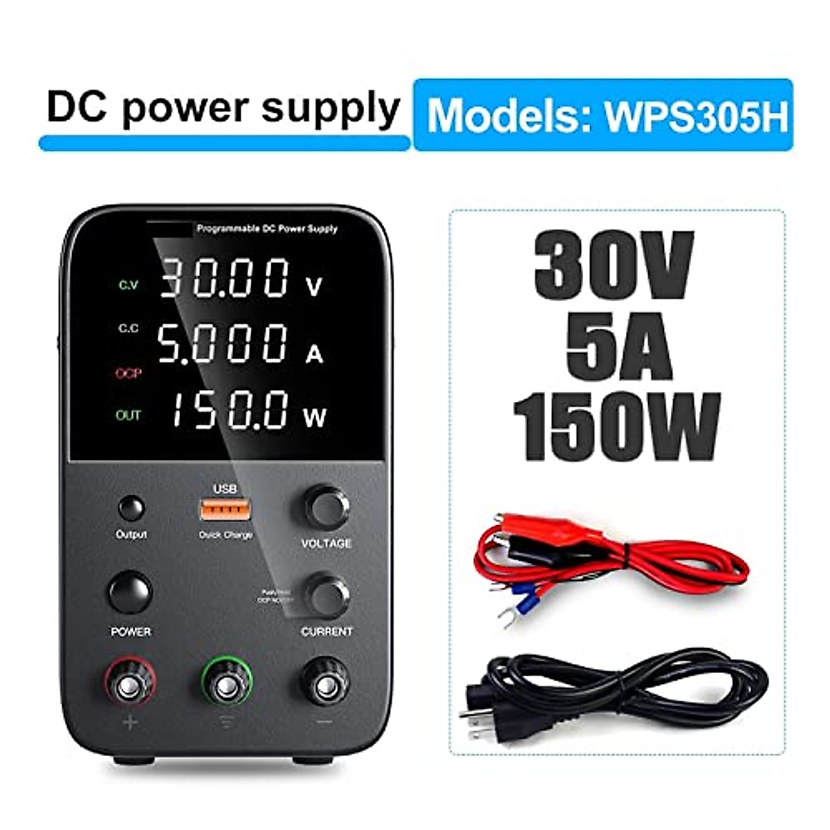 DC Power Supply Variable DC Adjustable Power Supply Laboratory Workbench Programmable Power Supply USB Fast Charging Function Voltage Regulator Switch for Spectrophotometer and lab Equipment Repair