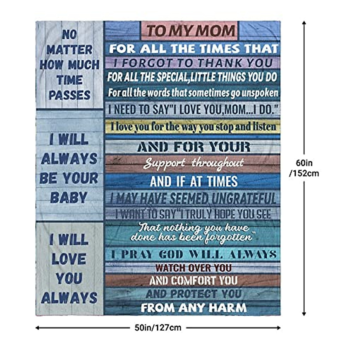 Worktisky Mothers Day Idea Gifts for Mom from Daughter Son, Best Mom Gifts, Funny Mothers Day Idea Gifts, Mom Gifts from Daughters, Birthday Gifts for Mom, Mom Blankets from Daughter 60"x50"