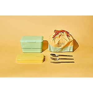 TAKENAKA Bento Bite Dual from, Eco-Friendly and Sustainable Japanese Style Bento Lunch Box (Peppermint)