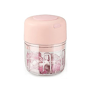 AYOTEE Cordless Electric Small Food Processor, Mini Food Chopper For Garlic Veggie Vegetables Fruit, Salad Mincing & Puree, Kitchen, 1 Cup 250ML, BPA free, Pink