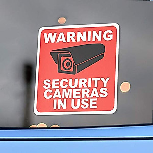 Mini 1" Warning Security Camera In Use Sticker Decals for Lyft Uber Dashcams - 12 Stickers (1" each) by Flippin Stickers