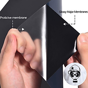 RENLITONG Black HTV Iron on Vinyl 12Inch by 10ft Roll HTV Heat Transfer Vinyl for T-Shirt HTV Vinyl Rolls for All Cutter Machine - Easy to Cut & Weed for Heat Vinyl Design