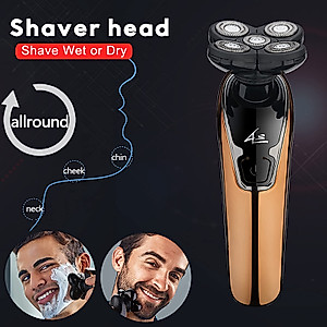 Mens Shaving Kit, Electric Razor for Men,6 in 1 Multi Functional Grooming Kit, LCD Display, Cordless Rechargable Waterproof