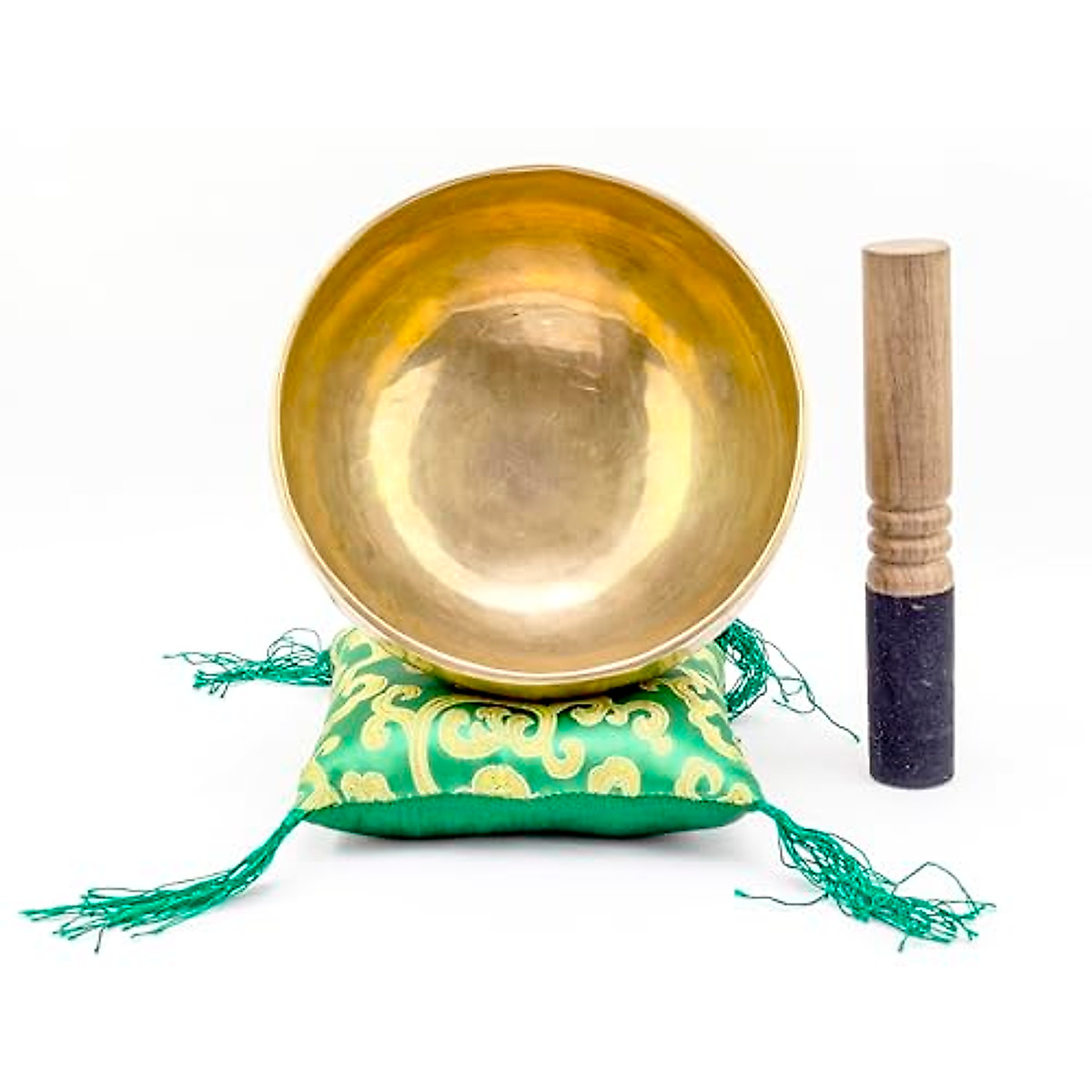 6-Inch Handmade Tibetan Singing Bowl ~ Superb B Crown Chakra Balancing ~ Best use for Meditation, Sound Healing, Cleansing, Mindfulness & Relaxation ~ Cushion & Sueded Leather wooden Mallet included