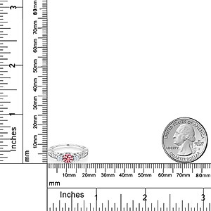 Gem Stone King 925 Sterling Silver Round Pink Moissanite and White Created Sapphire 3 Stone Women Ring (0.89 Cttw, Available In Size 5, 6, 7, 8, 9)