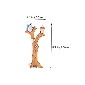 HANABASS 8 pcs Crafts Plant Simulations Bonsai Gardening Figurines Decors Doll Decoration Cartoon Tree Figurine Branch Animals Bird Pots House Decorations Ornaments Potted Mini for