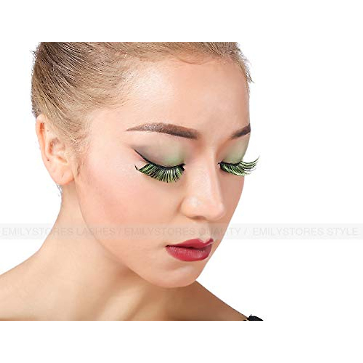 EMILYSTORES Green Fortune Teller Costume Halloween Eye Lashes For Party Looking1 Pairs