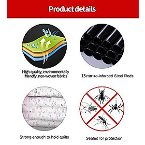 UDEAR Portable Wardrobe Closet Clothes Organizer No-Woven Fabric Cover with 6 Storage Shelves, 2 Hanging Sections and 4 Side Pockets，Grey