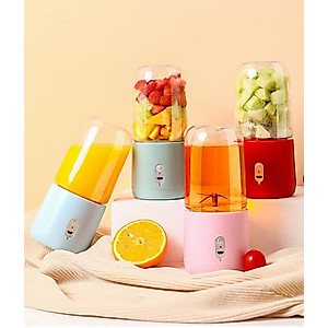 SRLIWHITE Portable Blender USB Blender Two Piece Electric Juicer Smoothie Blender Mini Personal Lemon Juicer (Color : Pink)
