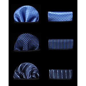 HISDERN Lot 3 PCS Ties for Men Business Ties and Pocket Square Sets with present Box Classic Silk Tie Collection & Handkerchief