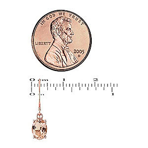 GNG Rose Gold -Plated Sterling Silver Genuine Morganite Fleur-de-lis Style French Wire Earrings 1.30 cttw 7X5MM Oval +USA Made (rose-gold-plated-silver, Natural Morganite)