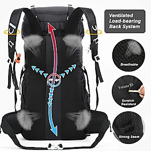 HOMIEE 50L Hiking Backpack Travel Backpack Waterproof Daypack Outdoor Camping Climbing Backpack with Rain Cover