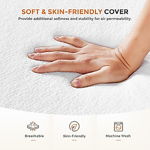 Sweetnight Tri Folding Mattress - 4-inch Foldable Mattress with a Collapsible and Washable Cover | Medium-Firm with Non-Slip Design | Suitable for RV Travel, Camping, Guest （Queen）