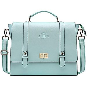 Laptop Briefcase for Women,15.6 Inch Work Tote Bag Trendy Computer Bag Business College Satchel Purse with Professional Protection Padded Compartment for Work School Travel,Mint