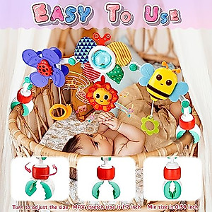 Baby Stroller Arch Toy, Adjustable Baby Stroller Car Seat Toys for Babies 0-6 months, Montessori Sensory Infant Travel Crib Bouncer Bassinet Activity Arch Toys for Toddler Boy Girl 0 3 6 9 12 Months